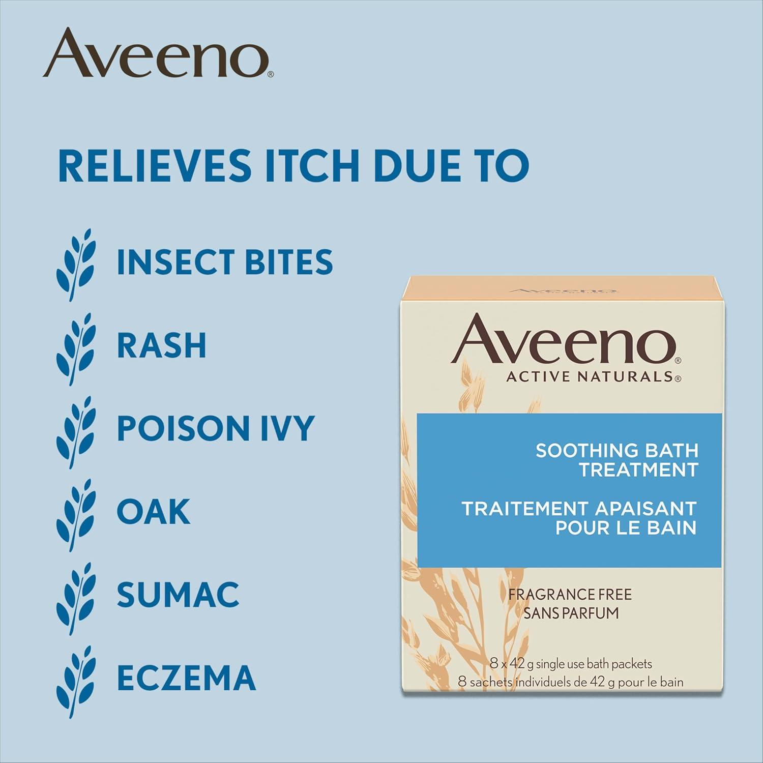 Aveeno Fragrance Free Soothing Bath Treatment, 100% Natural Colloidal ...
