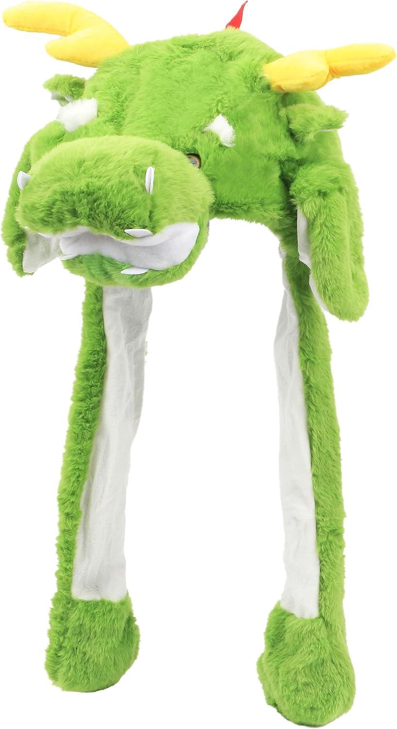 Hopearl Cow Hat With Ears Movable Jumping Pop Up Hat Plush Farm Animal